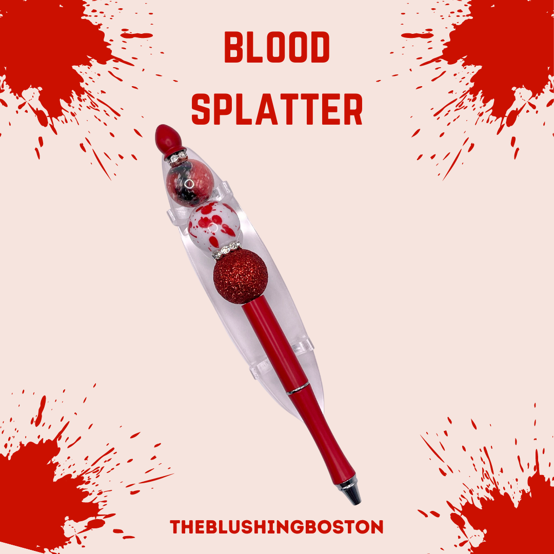 Blood Splatter - Beaded Pen – The Blushing Boston